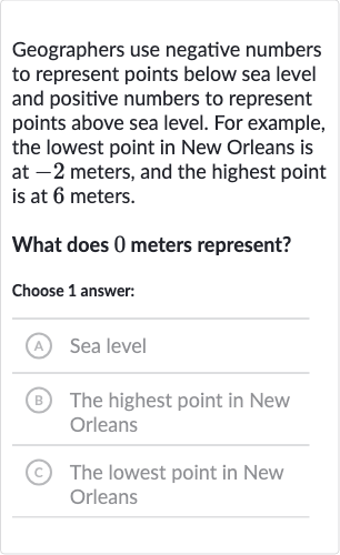 (Solved)-Geographers use negative numbers to represent points below s (Solved)-Geographers use negative numbers to represent points below s